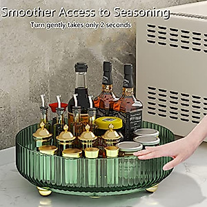 Rotatable Modern Round Tray,360°Rotating Spice Storage Rack,11" Lazy Susan Turntable Organizer,Cosmetic Makeup Vanity Tray for Storage Jewelry,Perfume&Kitchen Condiment,Suit for Home Decorative