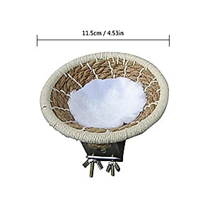 Hand Woven Hemp Rope Bird Nest Bed Cage Bed for Dove Parrot Canary Little Parrot Warm Bird Breeding Cabin Hemp Rope Nest(Hemp Rope,L)