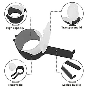 KUFUNG Food Storage Sealing Clips with Pour Spouts, Kitchen Chip Bag Clips, Plastic Cap Sealer Clips, Great for Kitchen Food Storage and Organization (M, Black)