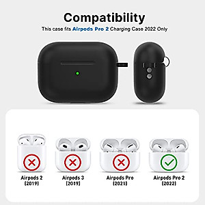 FUNLINK [3 in 1] for AirPods Pro 2 Case Cover 2022, Soft Silicone Skin Shockproof Protective Cover for Airpods Pro 2nd Generation Case with Keychain& Lanyard for New AirPod Pro 2