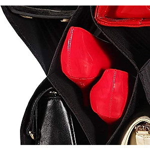 JUNELILY Heavy-Duty Hanging Handbag Organizer | Polyester-Made with 11 Pockets (2PK Black & Gray)