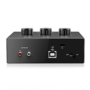USB Audio Interface with 1x XLR/TRS 1x 1/4" 2X RCA USB, Black