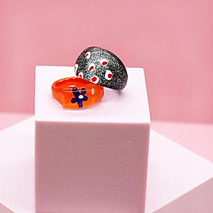 Fablinks 10 Assorted Acrylic Rings for Women, Chunky Resin Ring for Adults, Acrylic Y2K Stackable Cute Trendy Square Rings Party Favors