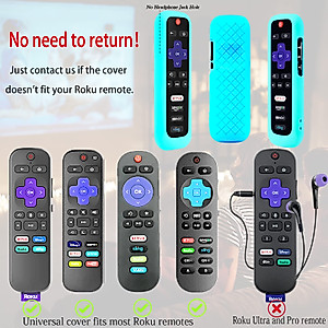 2 Pack Remote Case for Roku, Battery Cover for TCL Roku Smart TV Steaming Stick Remote, Roku TV Remote Cover Silicone Protective Controller Universal Sleeve Skin Blue and Red