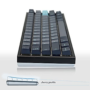 Hkfos PBT Keycaps 127 Keys Dark Blue keycaps Cherry Profile Keycaps Dye-Sublimation for Cherry Gateron MX Switches Mechanical Gaming Keyboards(with 1.75U Shift)