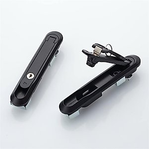 NHOSS 6.3 Inch 160mm Electric Cabinet Panel Cam Lock Push Type Pop Up Hardware Door Lock Matt Black Silver 1Pcs (Color : Black)