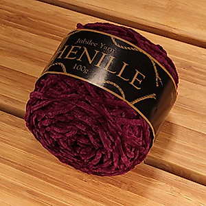 JubileeYarn Chenille Yarn - Worsted Weight - 100g/cake - Scarlet - 2 Cakes