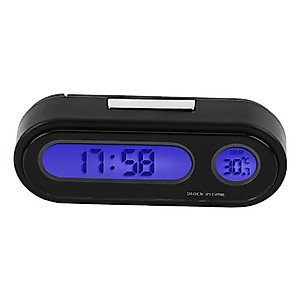 Car Auto Digital Temperature Clock LED Clocks, 2 in 1 Car Vehicle Interior Mini Electronic Watch LED Digital Clock Thermometer Voltmeter