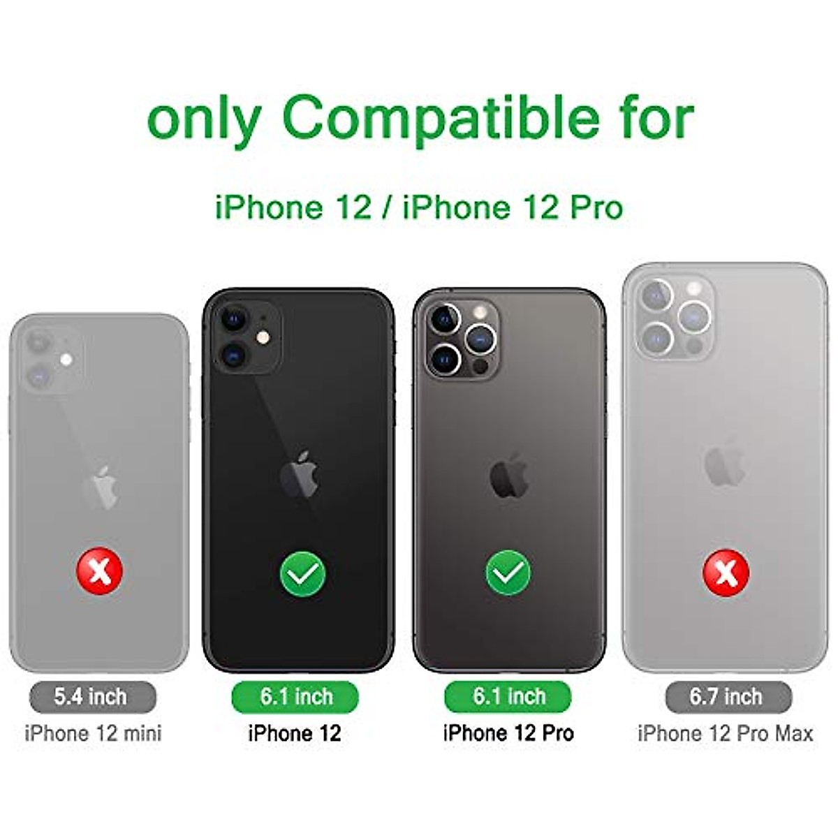 GYJ for iPhone 12/for iPhone 12 Pro Case 6.1" Belt-Clip Kickstand Holster with 2 Screen Protector,Full Body Rugged Heavy Duty Military Grade Shockproof/Drop Protection Cover (Black+Clip)