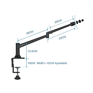 Smatree Microphone Adjustable Stand Desk Compatible for Shure SM7B/ Shure MV7/AT2020 /BM-800, Shure SM7B Mic Stand, 5/8" Adapter Screw,Singing, Podcasts & Recording Stand Desk