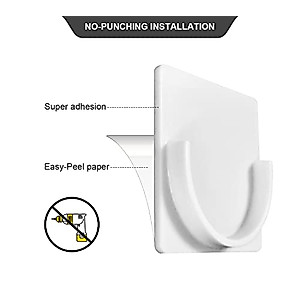 LADYMOON Adhesive Shower Curtain Rod Holder No Drilling,Set of 4,Curtain Rod Bracket Also Be Used of Shower Rods for Bathroom(Rod Not Included)