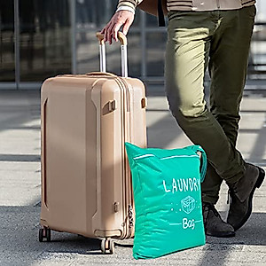 2 Pcs Large Travel Laundry Bag Waterproof Wet Dry Bag Washable Dirty Clothes Drawstring Bag Bathing Suit Workout Bag for Gym Clothes Laundry Wet Clothes Swimming Yoga, Green Grey