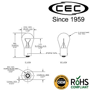 CEC Industries 1141 Single Contact Bayonet 12.8V 18.4W Miniature Bulb (10-Pack)