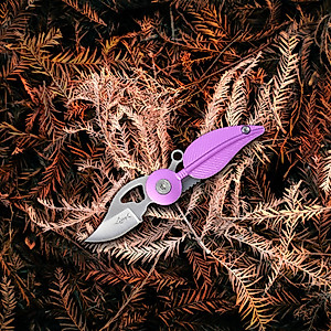 XIPHIAS Mini Feather Series Pocket Folding Knife - 3.74" Total (Purple)