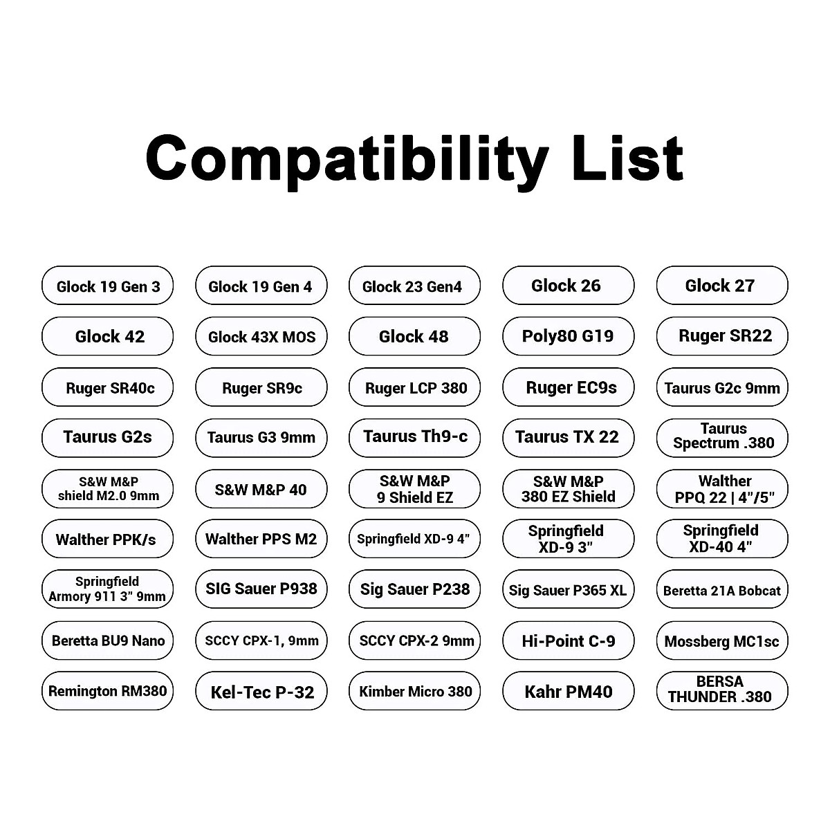 Universal Gun Holsters for Men Women, IWB/OWB 9mm Holsters for Pistols Right Left, 380 Gun Holster, Concealed Carry Holster Fits S&W M&P Shield Glock 17 19 26 27 42 43 Revolver, Similar Handguns