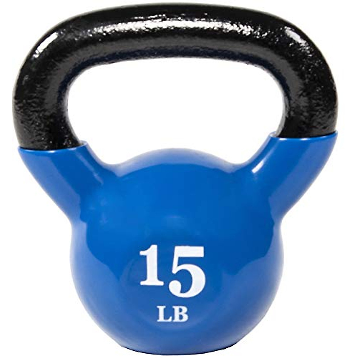 BalanceFrom All-Purpose Color Vinyl Coated Kettlebell, 15 Pounds