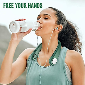 Portable Neck Fan, Hands-Free Bladeless Wearable Personal Fan - Rechargeable Battery Operated 360° Cooling Mini USB Fan for Kids, Men, Women, Mom, Dad, Office, Travel, Sports, Household, Outdoor Gift