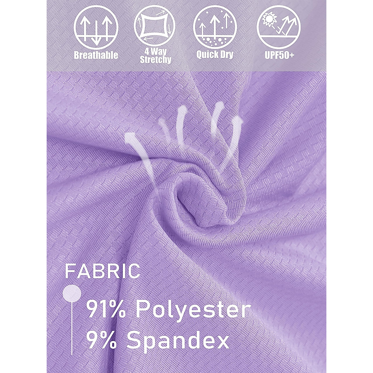 MAGCOMSEN Sun Hoodie Women UPF 50+ Long Sleeve UV Shirts Quick Drying Rash Guard Hiking Light Purple M