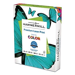 HP Laser Print Office Paper, 98 Brightness, 24lb, 8-1/2 x 11, White, 500 Sheets/Rm