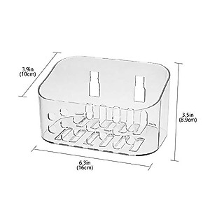 BKDFD Shower Shelf, Clear Bathroom Plastic no Drilling Wall Hanging Organizer Storage Shelves with Strong Suction Cup