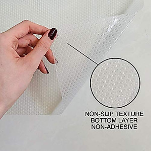 EVALAND 18 INCHES x 33 FEET Non-Slip Shelf Liner, EVA Kitchen Liner, Non-Adhesive Liner, Original Smooth Shelf Liner, Durable Strong Grip Liner, Stain-Proof Shelf, Drawer, Cabinet Liner