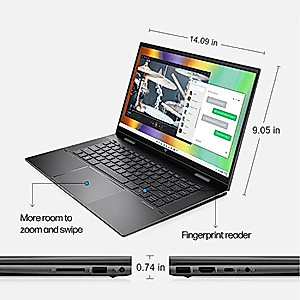 HP Envy X360 2-in-1 Laptop, 15.6" IPS Touchscreen, AMD Ryzen 7 5825U Processor, Backlit Keyboard, Fingerprint Reader, Wi-Fi 6, Audio by Bang & Olufsen, Windows 11 (32GB RAM | 1TB PCIe SSD)