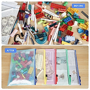 Omnifense 20pcs File Document Pouch B4 Letter Size, Versatile Mesh Plastic Zipper Bag for Office Supplies, School Stationery, Travel Organization, and Toy Storage, Waterproof Materials