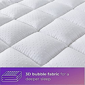 YZ HOMTEX Mattress Topper Mattress Pad Protector - Quality Plush Luxury Down Alternative Pillow Top - 3inch Extra Thick Mattress Cover (Short Queen), White