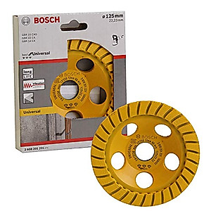 Bosch 2608201231 Diamond Grinding Head, Best for Universal Turbo, 125mm x 22.23mm x 5mm, Yellow