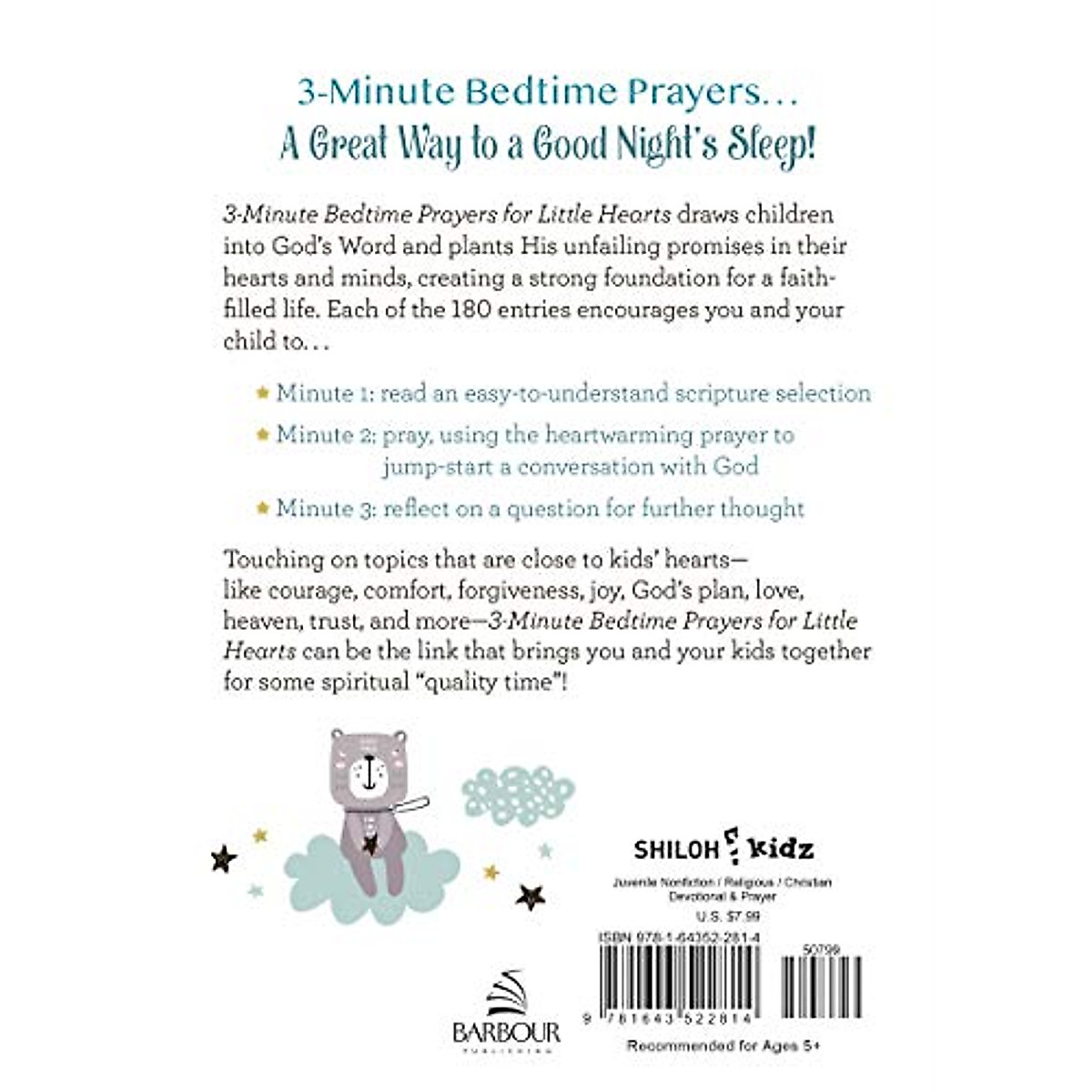 3-Minute Bedtime Prayers for Little Hearts (3-Minute Devotions)