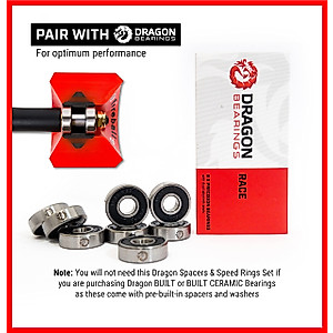 Fireball Dragon Spacers and Washers for Skateboards and Longboards (24 Rings, 12 Spacers) (Silver)