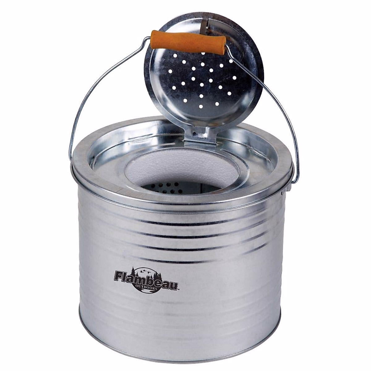 Flambeau Outdoors 6065BC 2-Piece Galvanized 8 Qt. Floating Minnow Bucket, Metal Live Bait Bucket, Silver