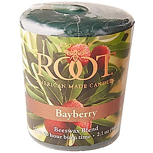 Root Candles 20-Hour Scented Beeswax Blend Votive Candles, 18-Count, Bayberry
