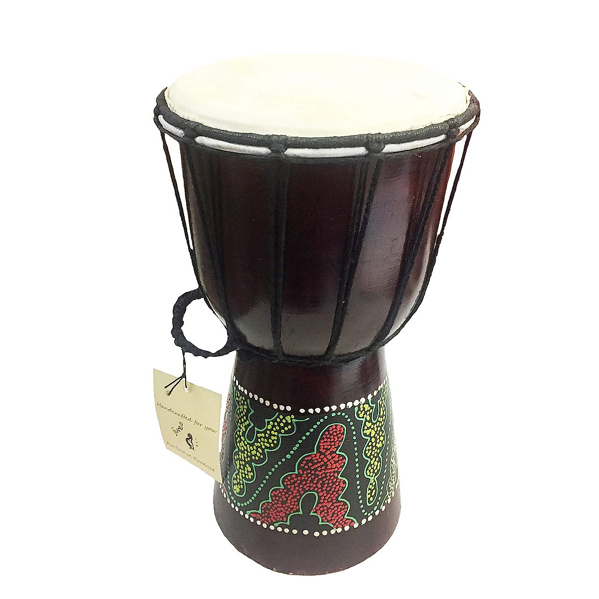 Djembe Drum Bongo Congo African Wood Drum - MED SIZE- 12" High - Professional Sound - NOT MADE IN CHINA