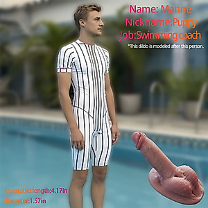 Small Dildo for Beginners, Reproduction Real Handmade Dildo, Lifelike Realistic Penis Adult Sex Toy. Silicone Suction Cup Dildos for Hands-Free Pleasure(Puppy)