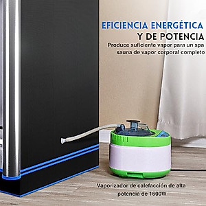 SereneLife Compact Portable Steam Sauna - Detoxify & Soothing Infrared Heated Body Therapy, Energy & Power-Efficient Design, Includes Folding Chair & Heated Foot Pad (Black)