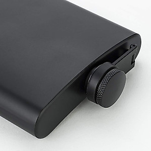 YFS 12 Oz Hip Flask for Liquor Matte Black Stainless Steel Leakproof with Funnel, Great Gift Idea Flask