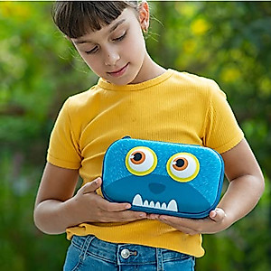 ZIPIT Wildlings Pencil Box for Kids | Pencil Case for School | Organizer Pencil Bag | Large Capacity Pencil Pouch (Blue)