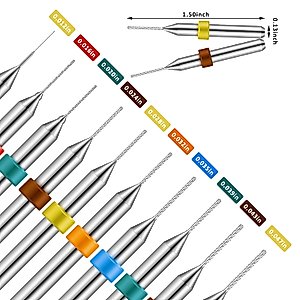Shank Tungsten Carbide Micro Drill Bits Set, Tungsten Steel PCB Print Circuit Board Flute CNC Router Bits for Rough Stone Print Circuit Board Jewelry Engraving (30 Pcs, 0.3-1.2 mm)
