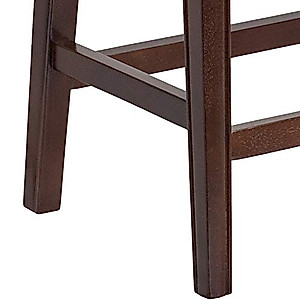 Flash Furniture Alphus 26'' High Backless Cappuccino Wood Counter Height Stool with Black LeatherSoft Saddle Seat