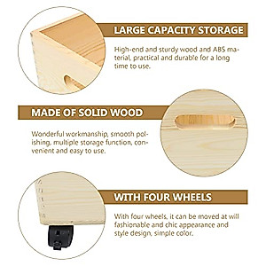 Cabilock Dirty Clothes Basket Wood Crate with Wheels Toy Storage: Wooden Case Decorative for Storage Organization Display Container Toy Storage Baskets