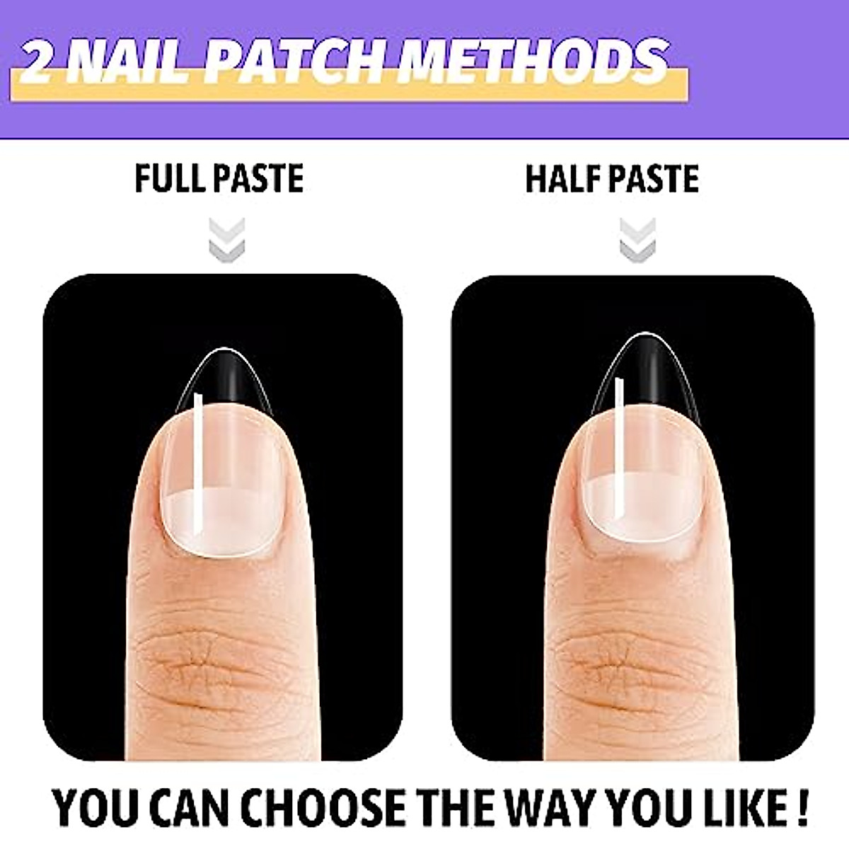 240pcs Short Almond Nail Tips,Almond Nails Pre-shaped Half Matte False Nail,Tip Kit for Soak Off Nail Extensions for Home Salons DIY Nail Art,Soft Gel Nail Tips,(12size)
