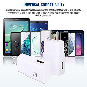 Fast Charger with USB Type C Cable 10ft for Samsung Galaxy S10/S10e/S10 Plus/S9/S9 Plus/S8/S8 Plus/A13/S23/A30/A31/A32/A50/A51/A52/A53/Note 20/Note 10/Note 9/Note 8/S20/S20+/S21/S21+/S22 Ultra,2Pack