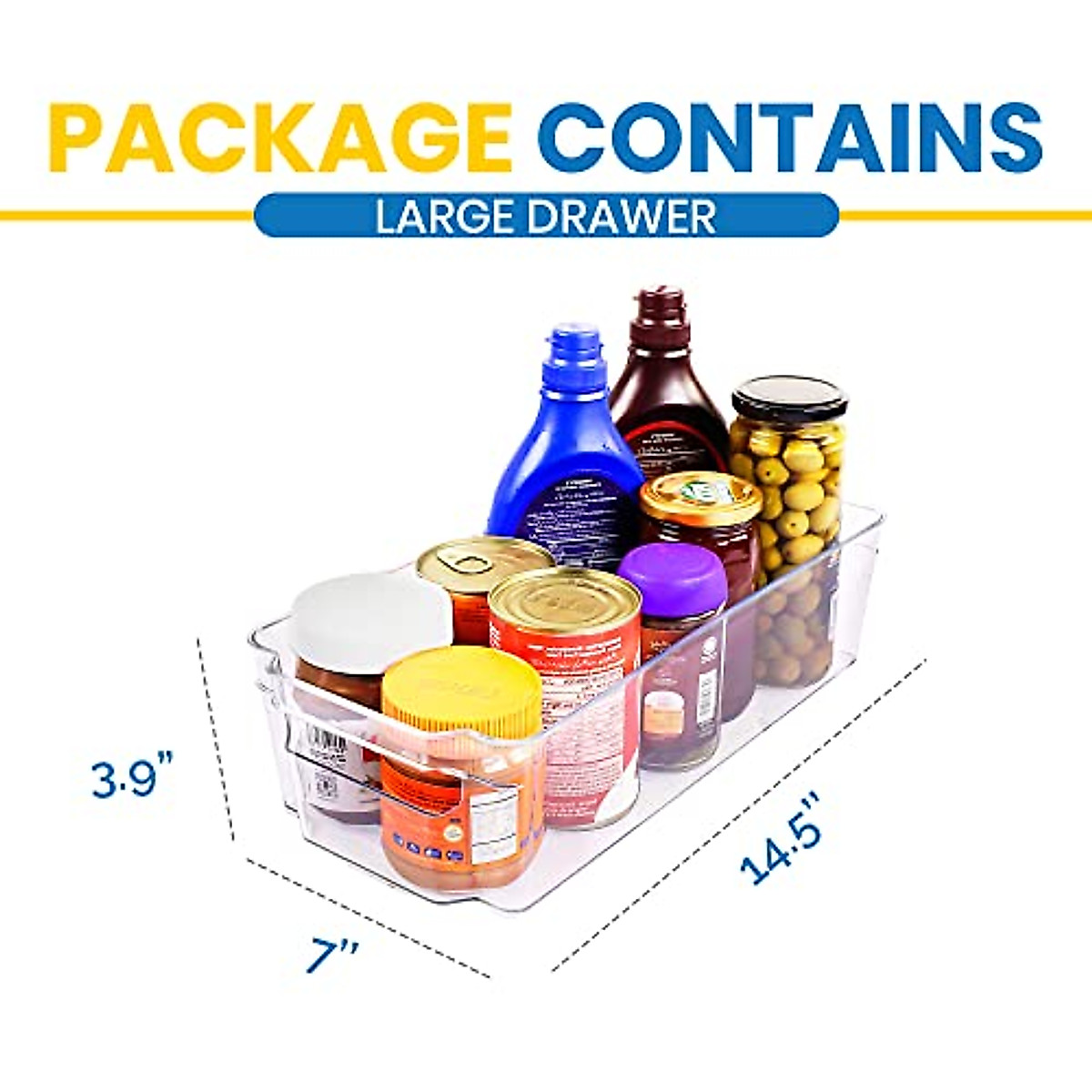 Utopia Home Pantry and Fridge Organizers, Pack of 16 – BPA Free Clear Plastic Storage Bins for Freezers, Kitchen Countertops and Cabinets