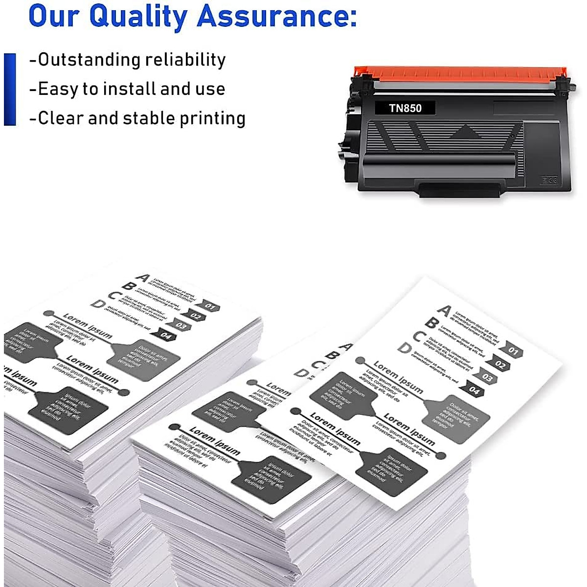 TN850/TN-850 High Yield Black Toner: 2-Pack Compatible TN 850 Cartridge Replacement for Brother HL-L6200DW HL-L6200DWT MFC-L5850DW MFC-L5800DW MFC-L5900DW HL-L5100DN HL-L5200DW MFC-L5700DW Printer