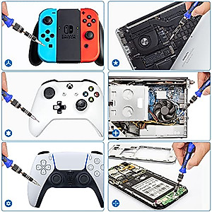 STREBITO Precision Magnetic Screwdriver Set 124-Piece Electronics Tool Kit with 101 Bits, for Computer, Laptop, Cell Phone, PC, MacBook, iPhone, Nintendo Switch, PS4, PS5, Xbox Repair