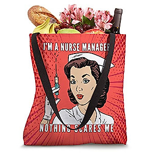 Funny Retro I'm a Nurse Manager Nothing Scares Me Gift Tote Bag