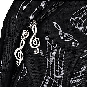 Piano Keys Music Note Backpacks,Waterproof Oxford Cloth Backpack,Outdoor/Travel Backpack for Women & Men,Shoulder Casual Travel Daypack Hiking Camping(Keyboard black)