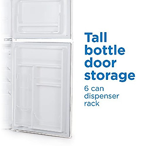 Commercial Cool CCRRD45HW 4.5 Cu. Ft True Freezer, Vintage Style, Retro Fridge with 2 Slide-Out Glass Shelves, White Refrigerator