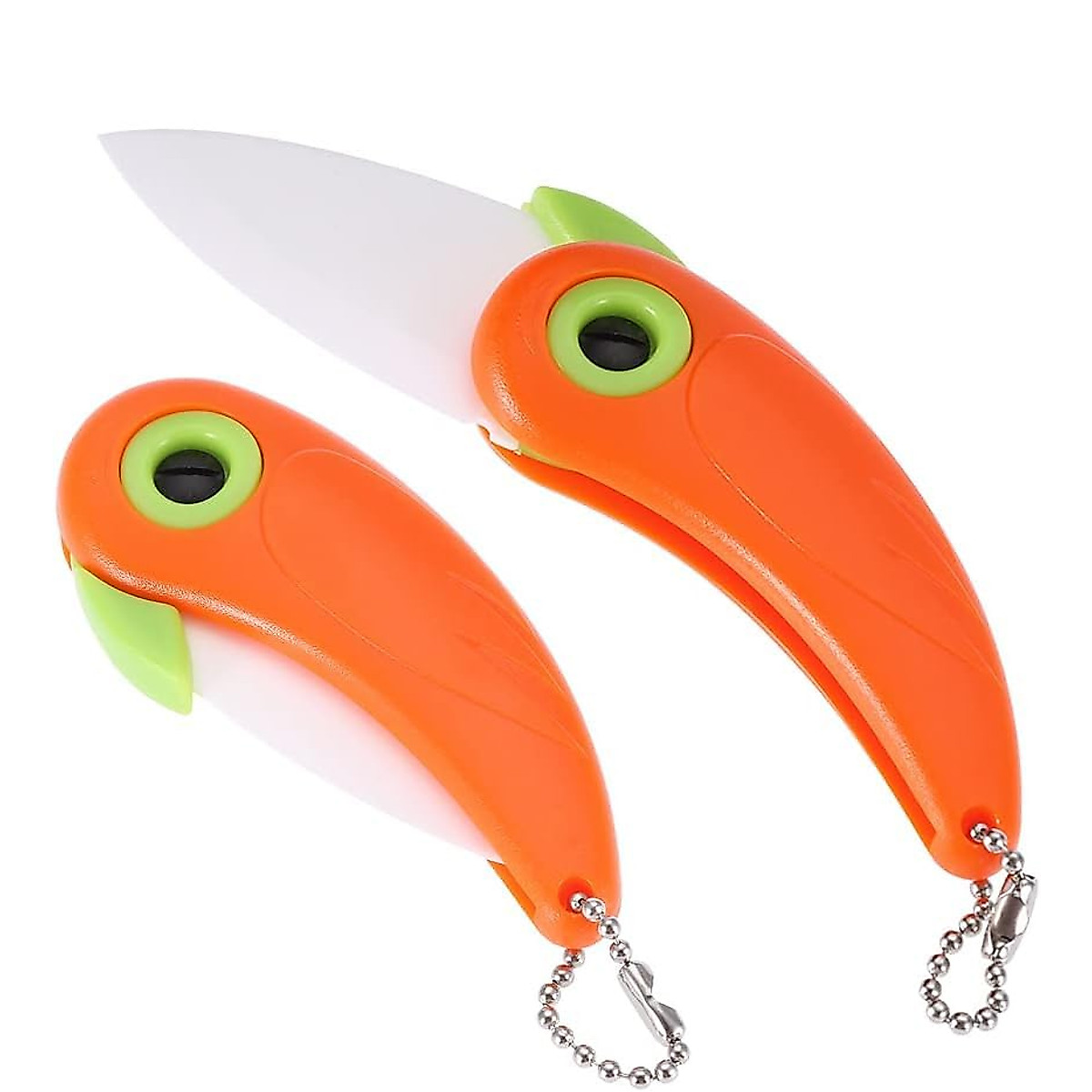 TOPINCN Ceramic Paring Knife Mini Kitchen Fruits Vegetable Ceramic Folding Handle Pocket Knife Camping Knives Cutting Tools 4 Colors (Red)